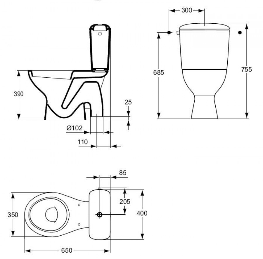 Pack WC sortie verticale Ulysse Blanc P940401*Sanitaire.fr | Meuble de ...