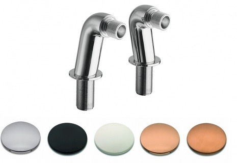 Paire de colonnettes Design ronde - Hauteur 78 mm - Chromée