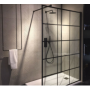 Paroi de douche fixe Kuadra H Verre fumé - NOVELLINI