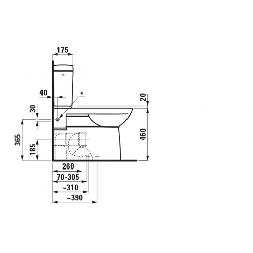 Pack WC surélevé Laufen PRO sortie verticale 70 à 220mm du mur