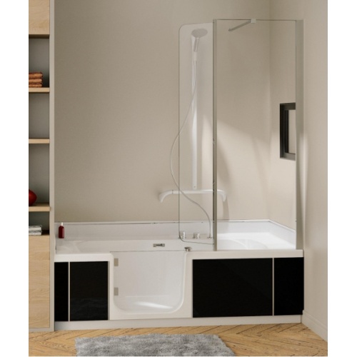 Duo-pack concept bain/douche G niche 168 à 182cm tablier noir
