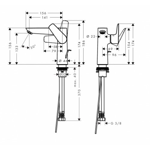 Mitigeur de lavabo TALIS E150 avec vidage tirette - HANSGROHE