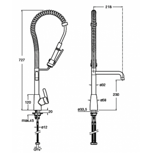 Mitigeur cuisine Pro bec orientable Zoom ROCA
