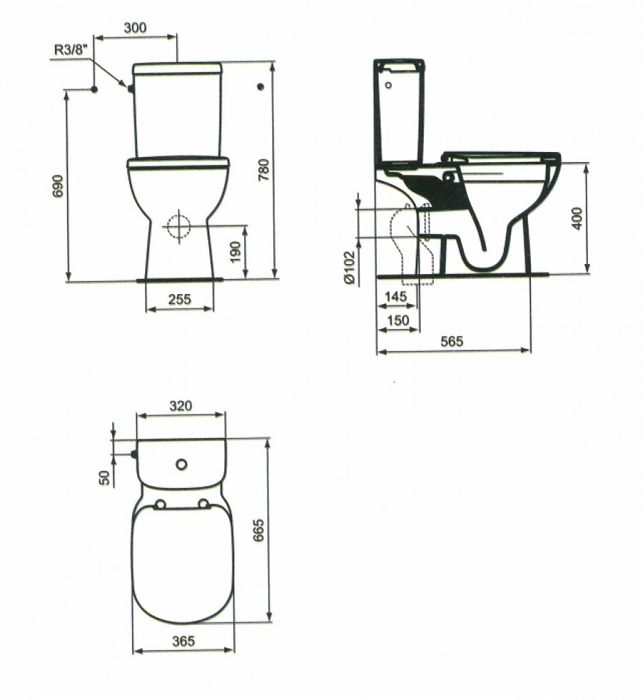 Pack WC sans bride KHEOPS sortie horizontale - Ideal standard