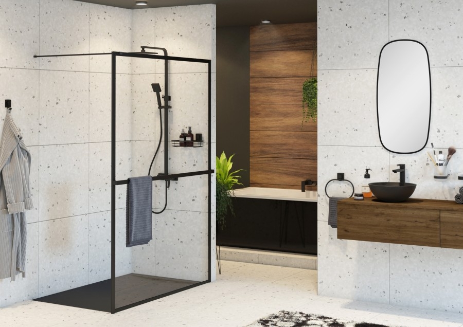 Paroi de douche MILTON style industriel - 140 cm| 827123| AQUARINE