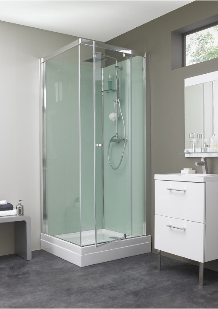 Cabine de douche EDEN Carré porte pivotante 80x80